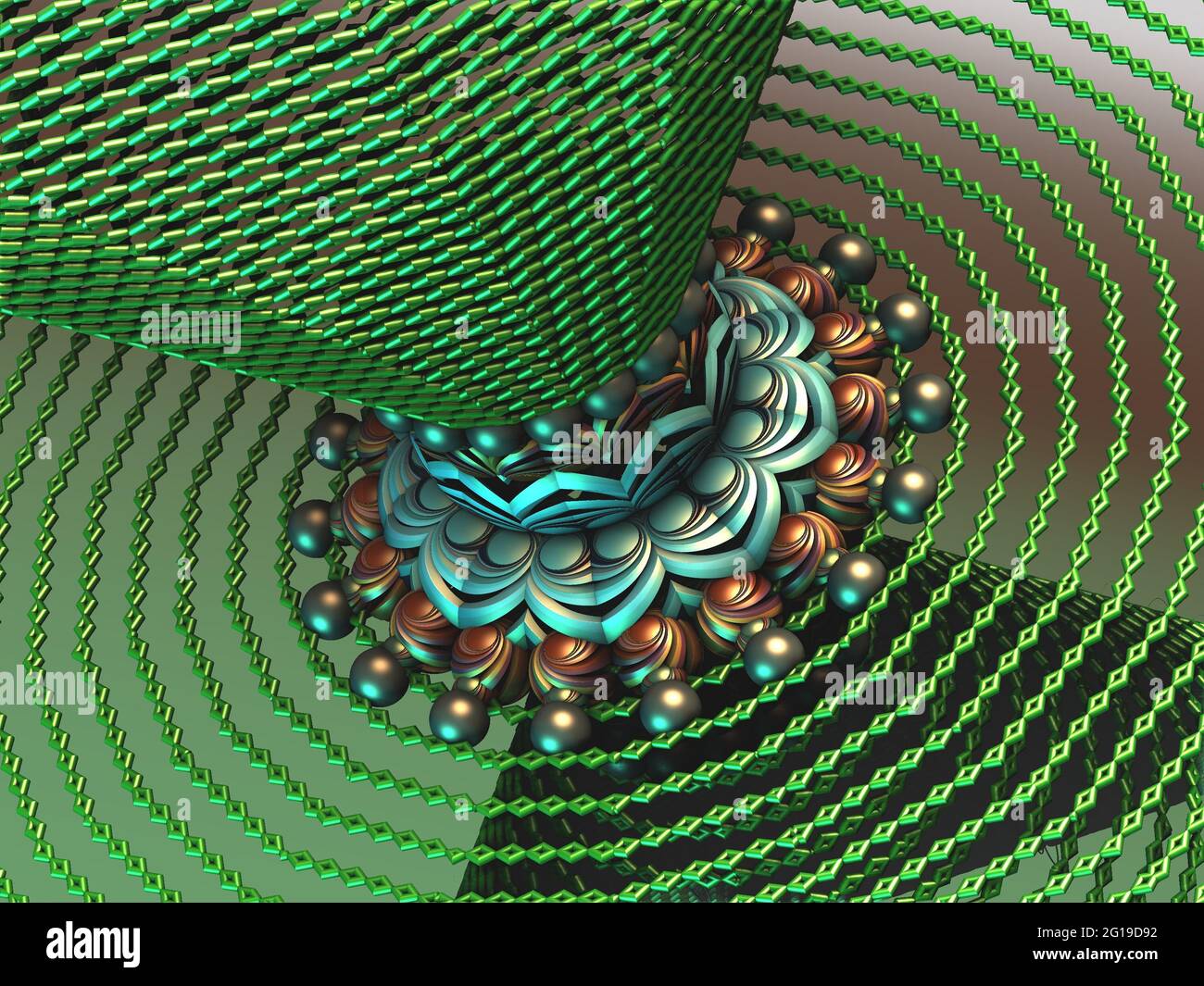 3D illustration of virtual scenery for creative design, art and ...