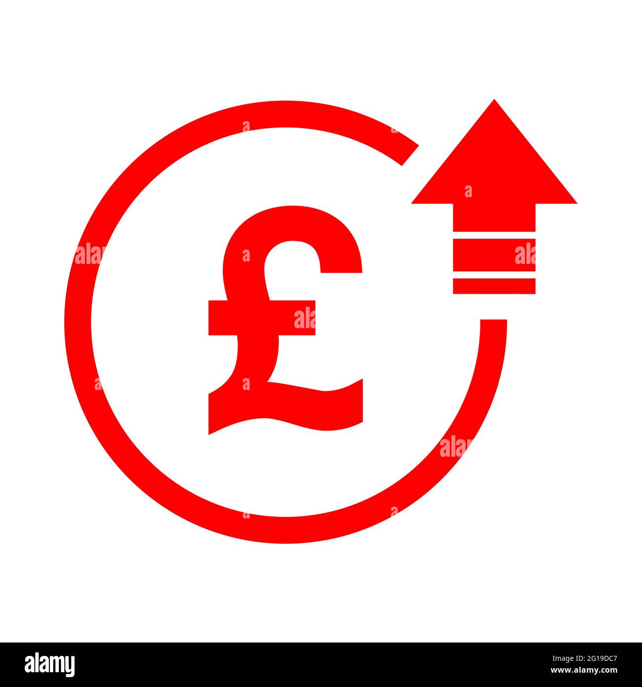 Pound high symbol, cost increase icon. Growth profit bussiness sign ...