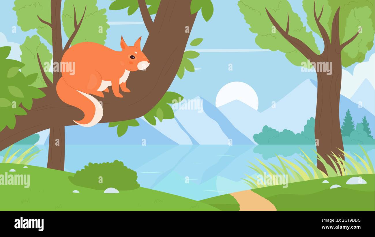 Wild squirrel in natural Stock Vector Images - Alamy