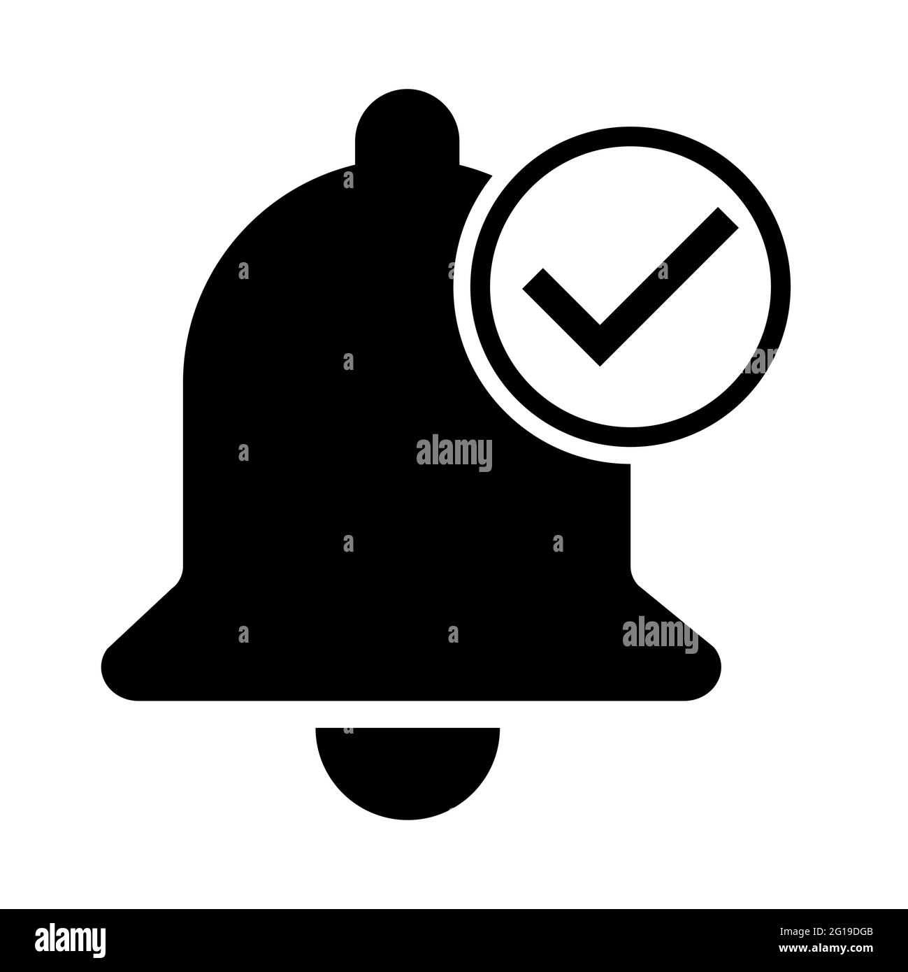 Bell alert icon isolated on white background, black alarm vector ...