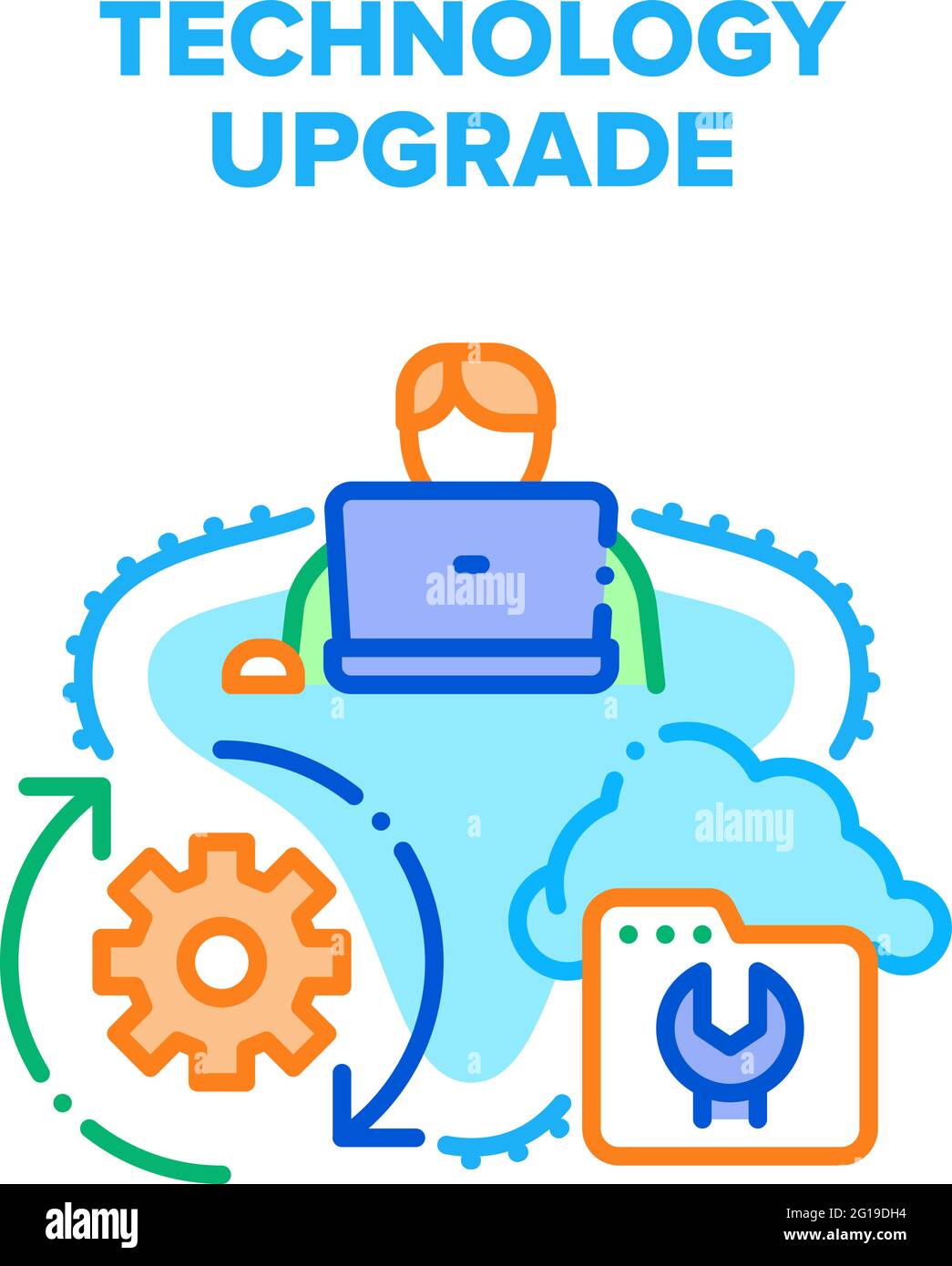 Technology Upgrade Process Vector Concept Color Stock Vector Image ...