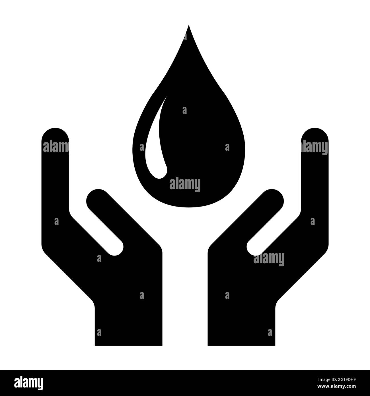 Hope icon, human hand with drop symbol, help and protection graphic ...