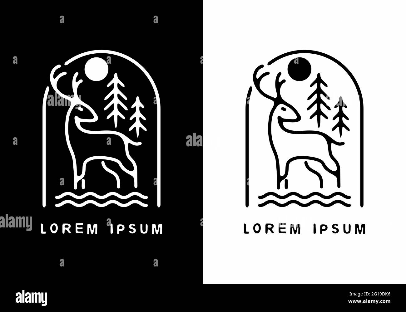 Line art logo badge design Stock Vector Image & Art - Alamy