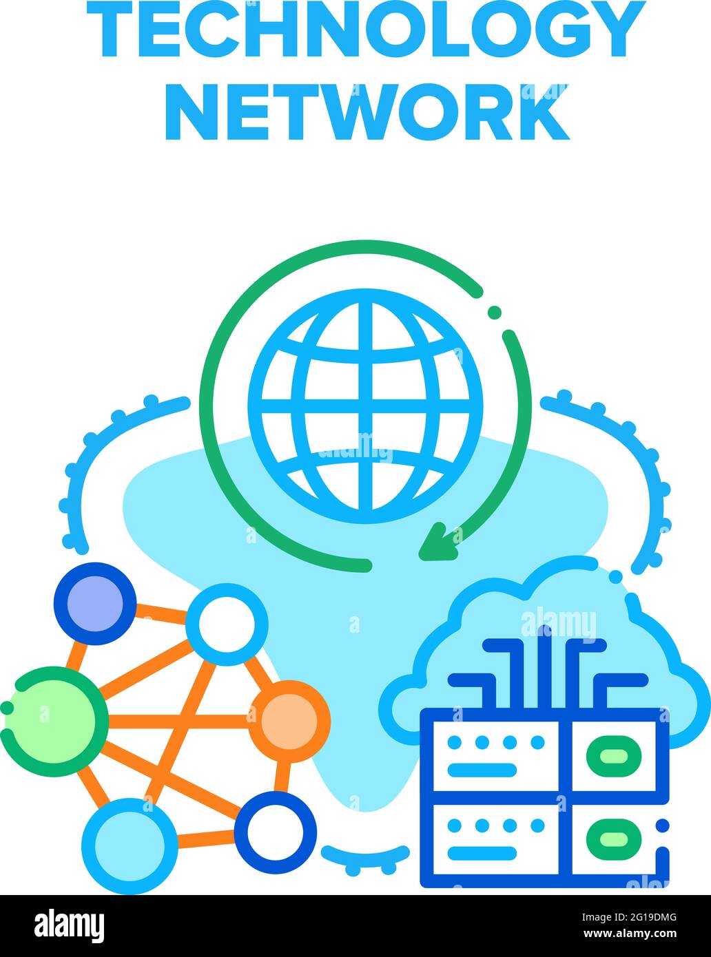 Global Technology Network Vector Concept Color Stock Vector Image & Art ...