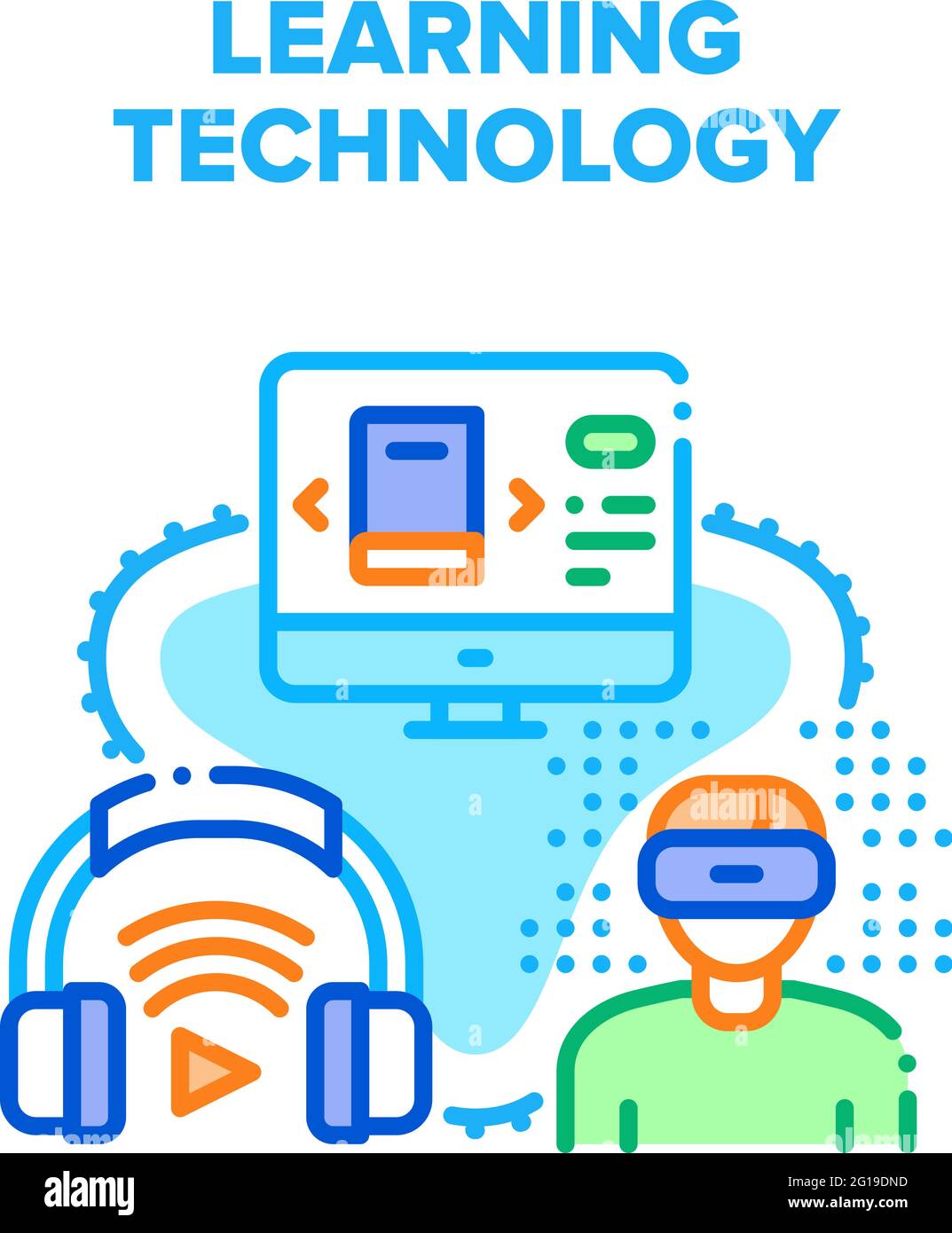 Online Learning Technology Vector Concept Color Stock Vector Image ...
