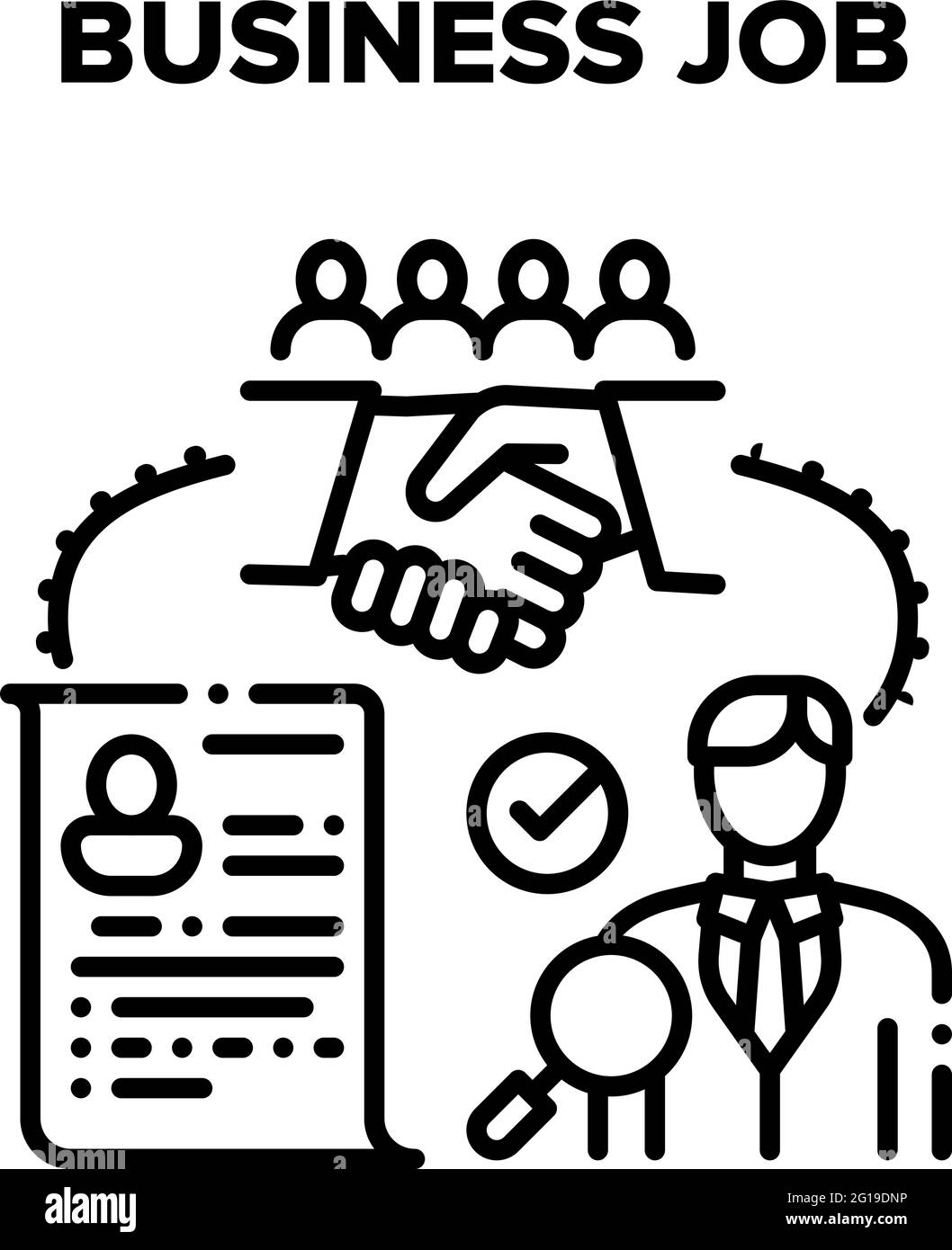 Business Job Relationship Vector Black Illustration Stock Vector Image ...