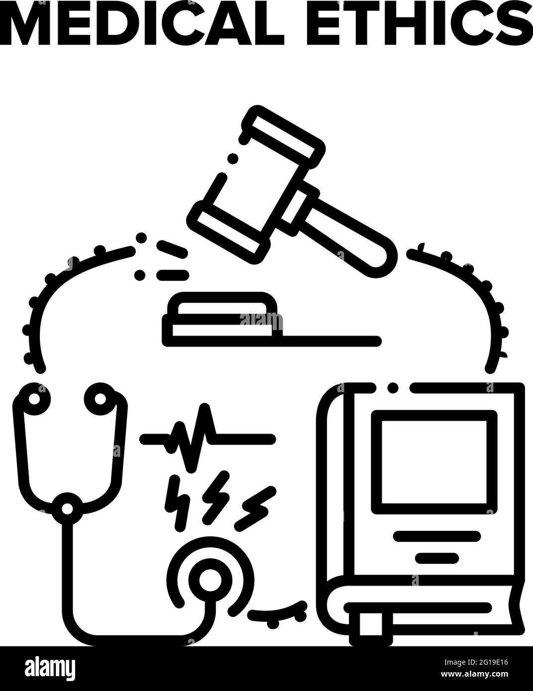 Medical Ethics Professional Vector Black Illustration Stock Vector ...