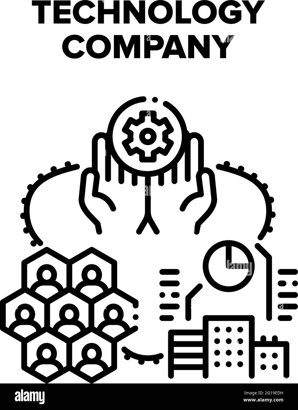 Technology Business Company Vector Black Illustration Stock Vector ...