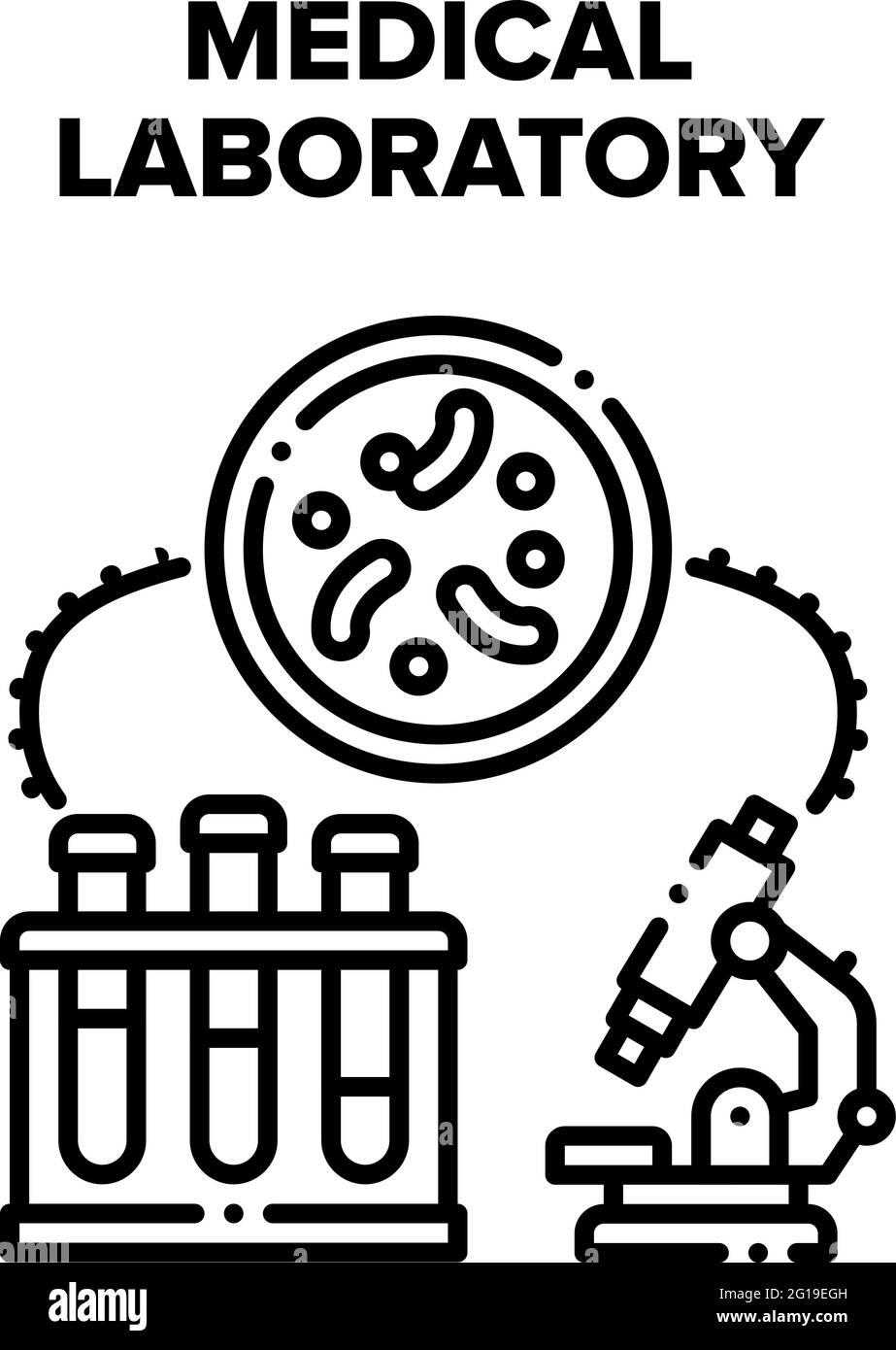 Medical Laboratory Research Vector Black Illustration Stock Vector ...