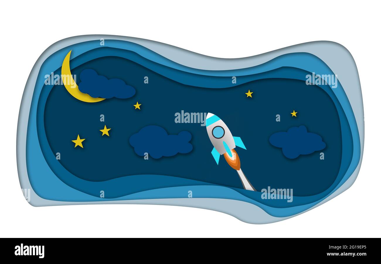 3d rendering cartoon rocket Cut Out Stock Images & Pictures - Alamy