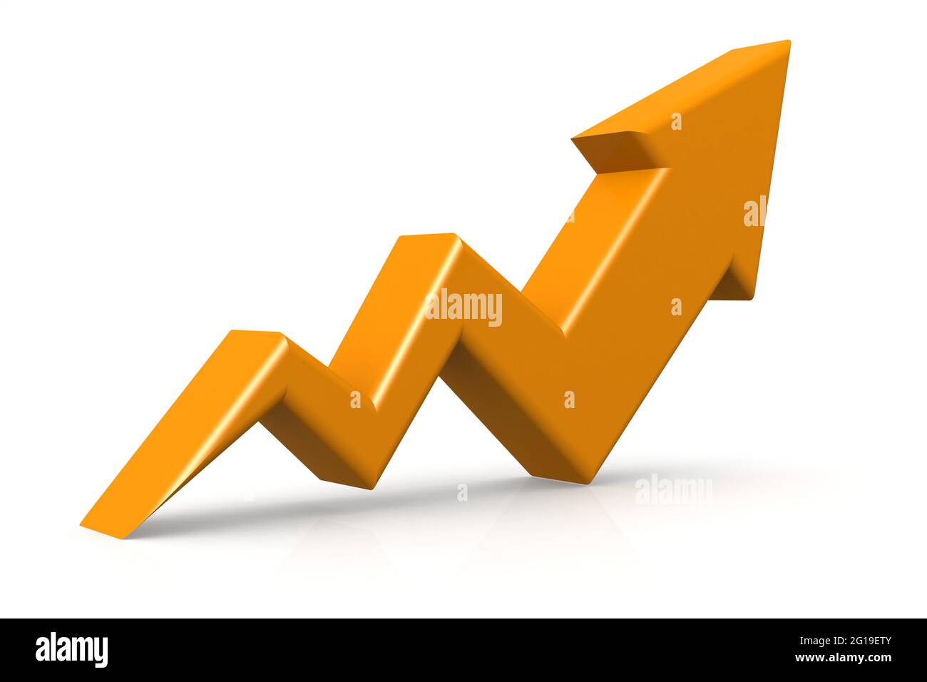 Yellow arrow chart is growing up hi-res stock photography and images ...