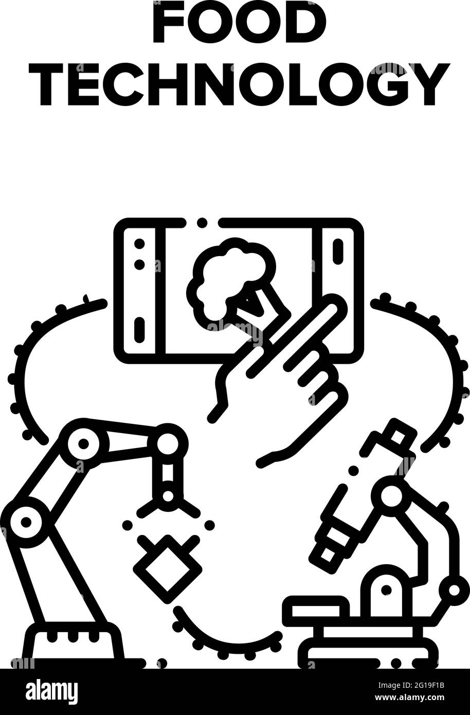 Food Technology Vector Black Illustration Stock Vector Image & Art - Alamy