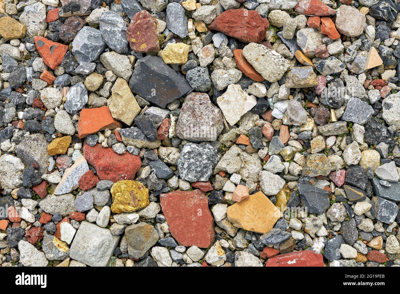 Closeup of crushed building rubble stones, Construction waste Stock ...