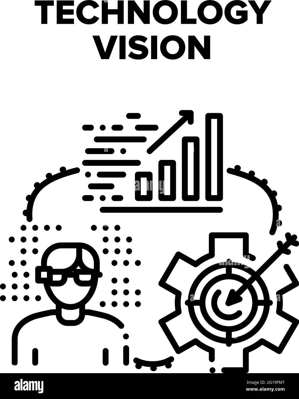 Technology Vision Of Future Vector Black Illustration Stock Vector ...