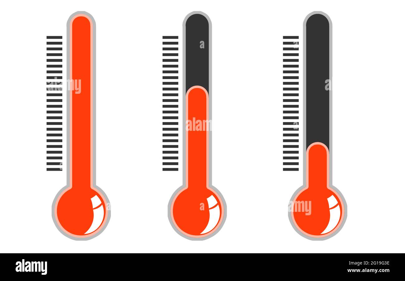 Thermometer with red color sign, 3D rendering Stock Photo - Alamy