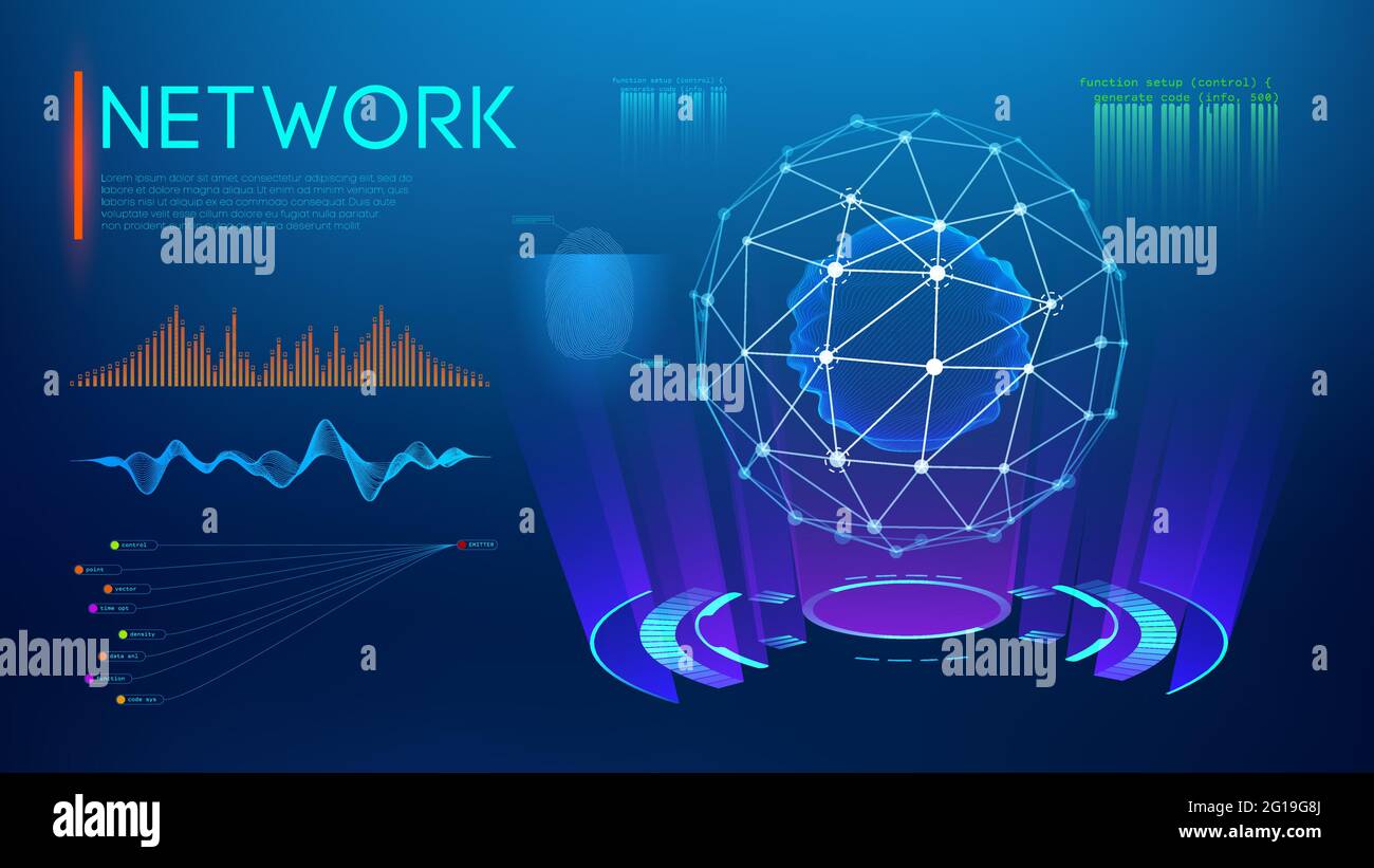 Technology sphere, cloud network. Abstract technology science ...