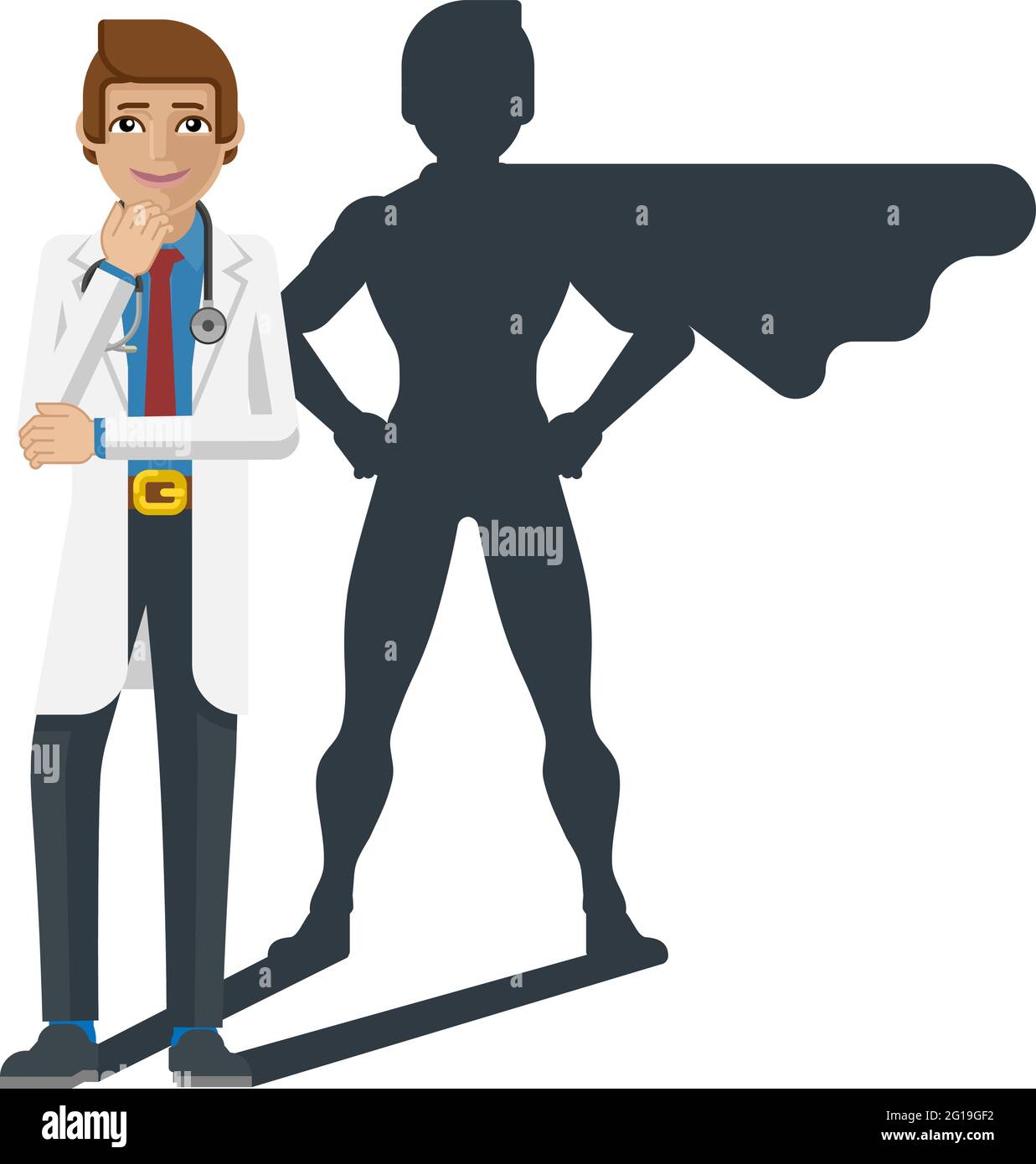Young Medical Doctor Super Hero Cartoon Mascot Stock Vector Image & Art ...