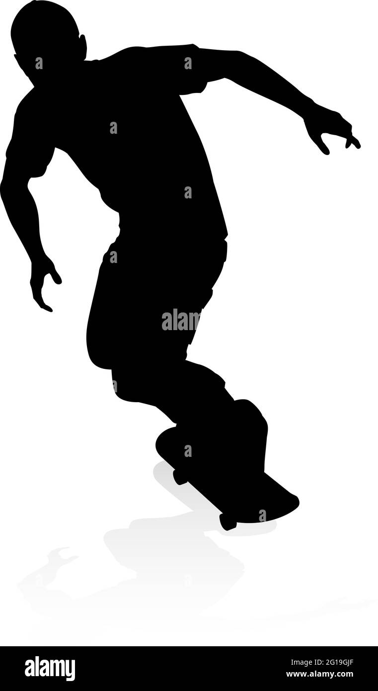 Silhouette Skater Skateboarder Stock Vector Image & Art - Alamy
