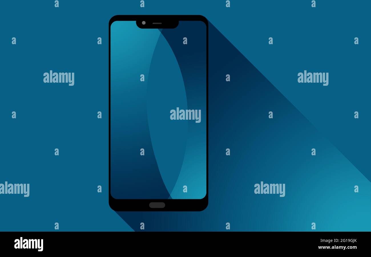 Smart phone with blue screen, 3D rendering Stock Photo - Alamy
