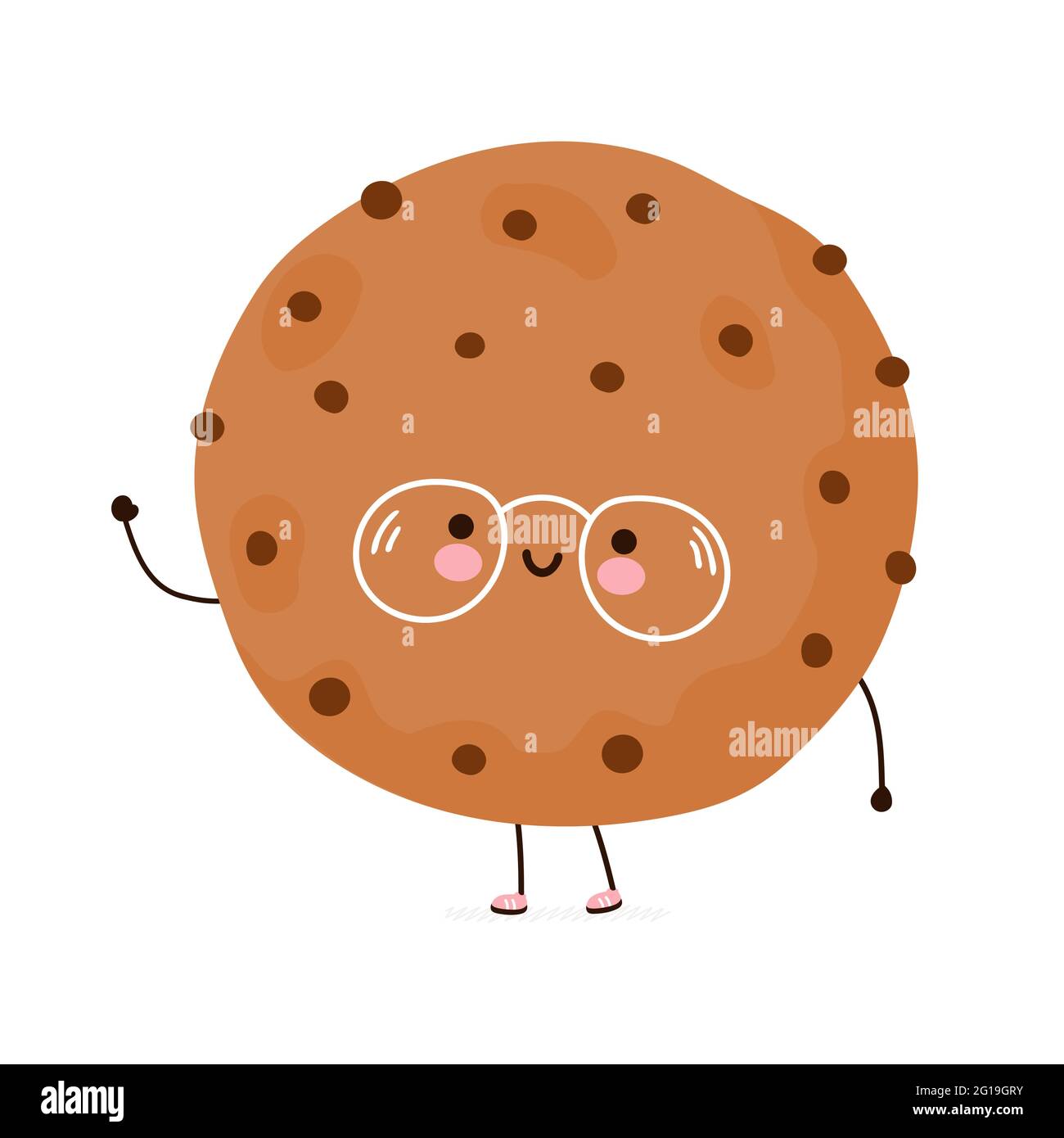 Cute funny Cookie character. Vector hand drawn cartoon kawaii character ...