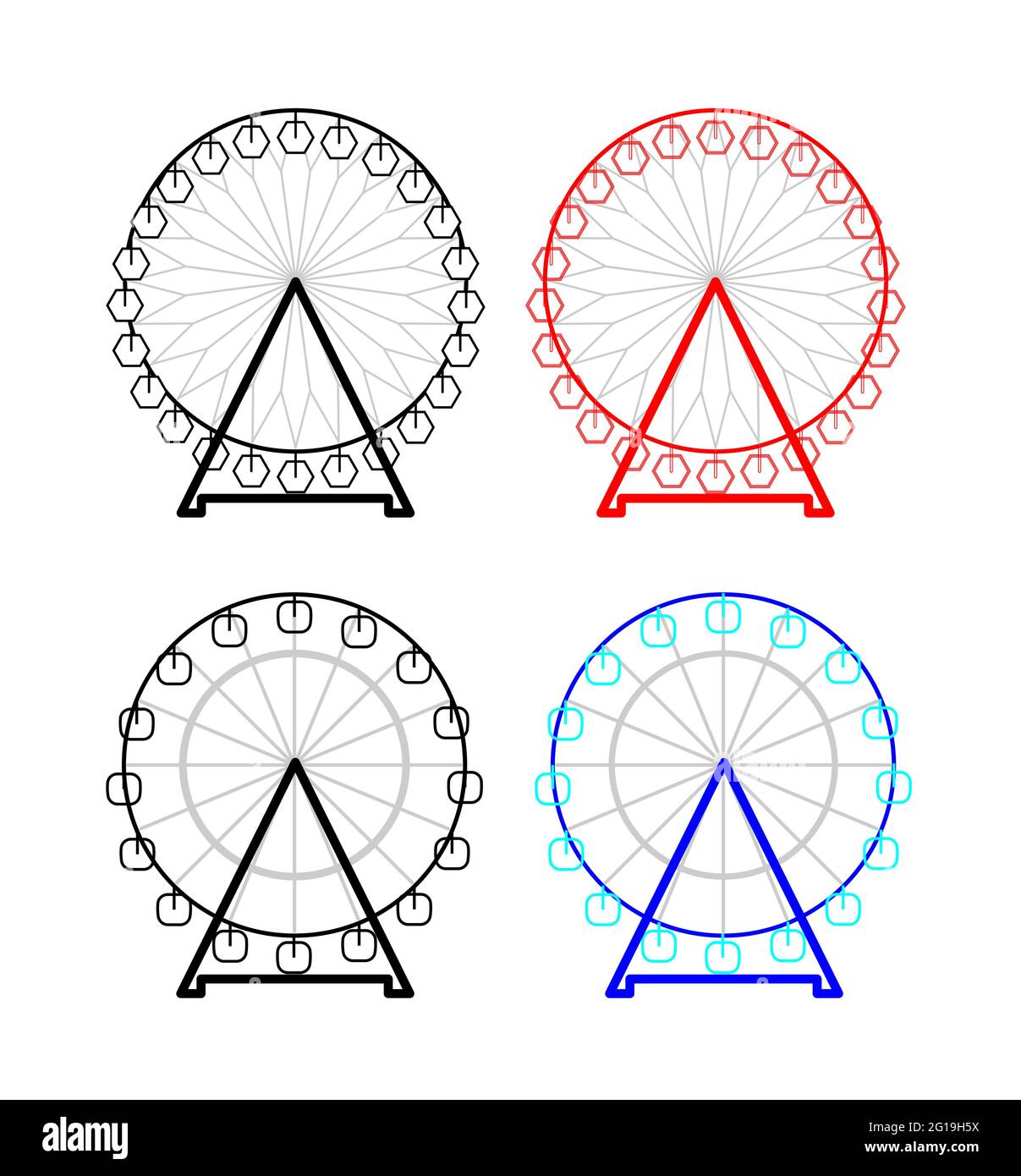 vector design 4 amusement ferris wheels Stock Vector Image & Art - Alamy