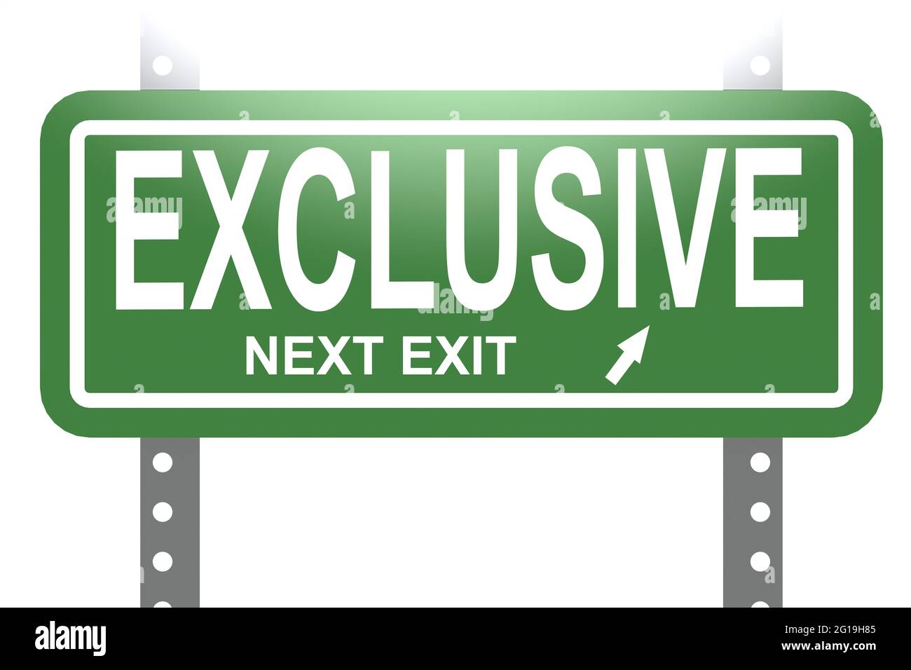 Exclusive word with green sign board isolated , 3D rendering Stock ...