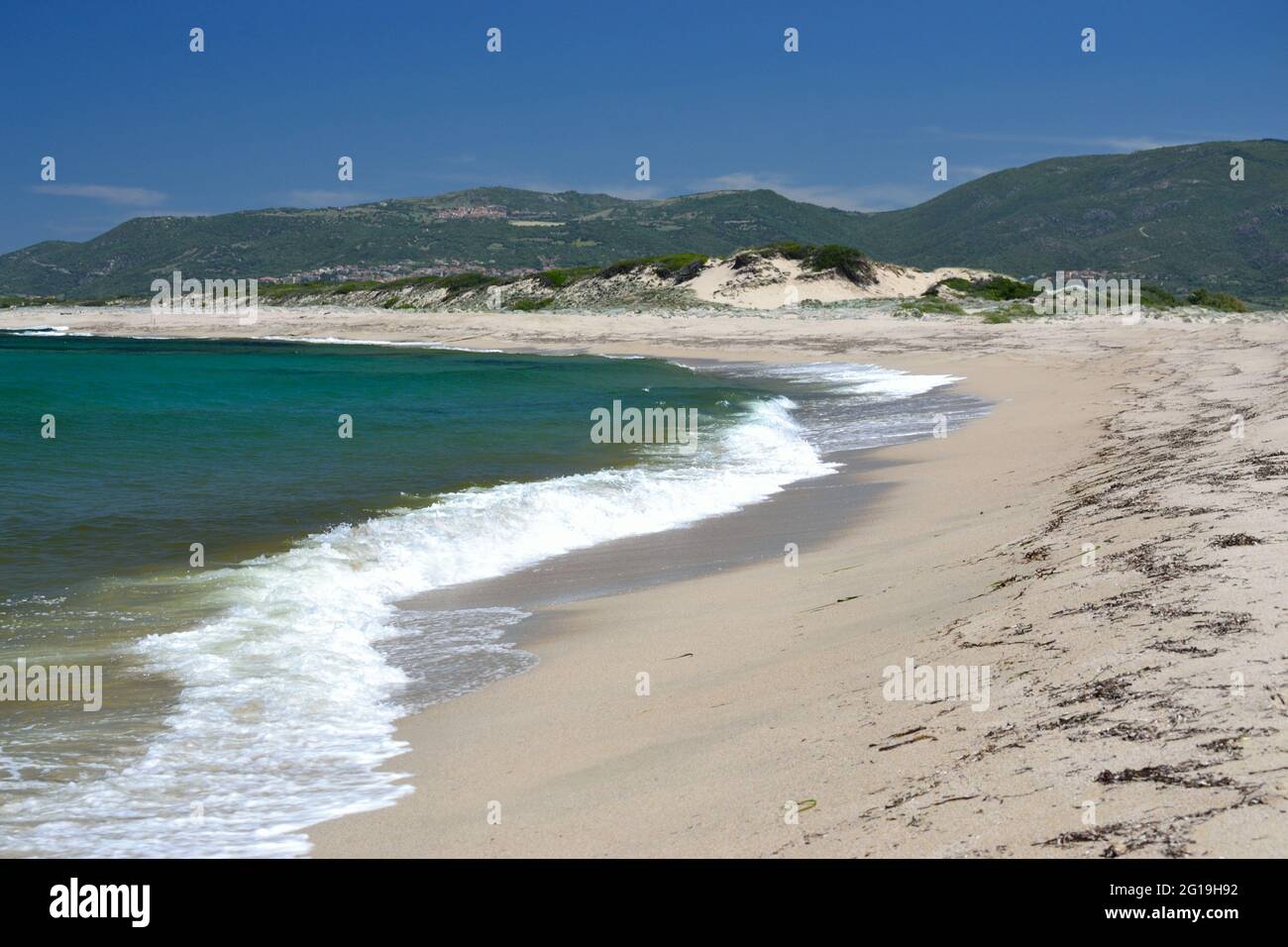 View of Pirotti Li Frati beach Stock Photo - Alamy