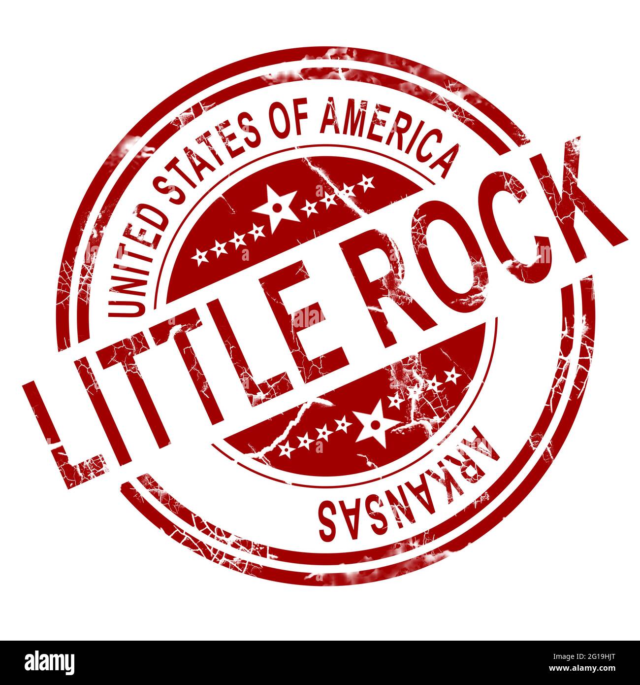Red Little Rock stamp with white background, 3D rendering Stock Photo ...