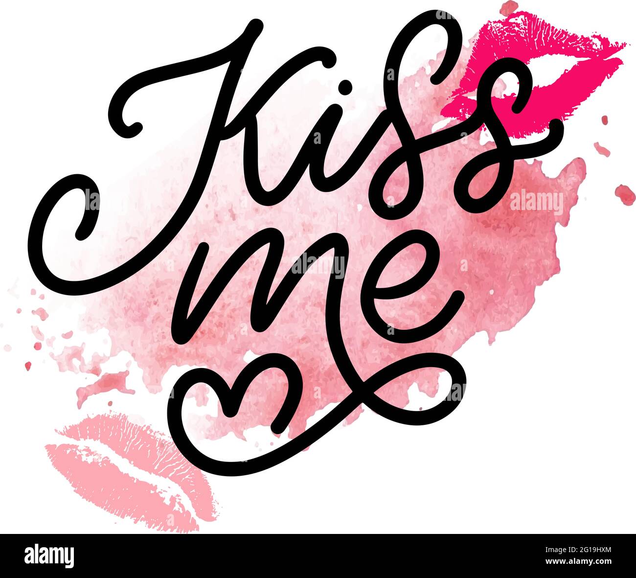 kiss me hand lettering scalable and editable vector Stock Vector Image ...