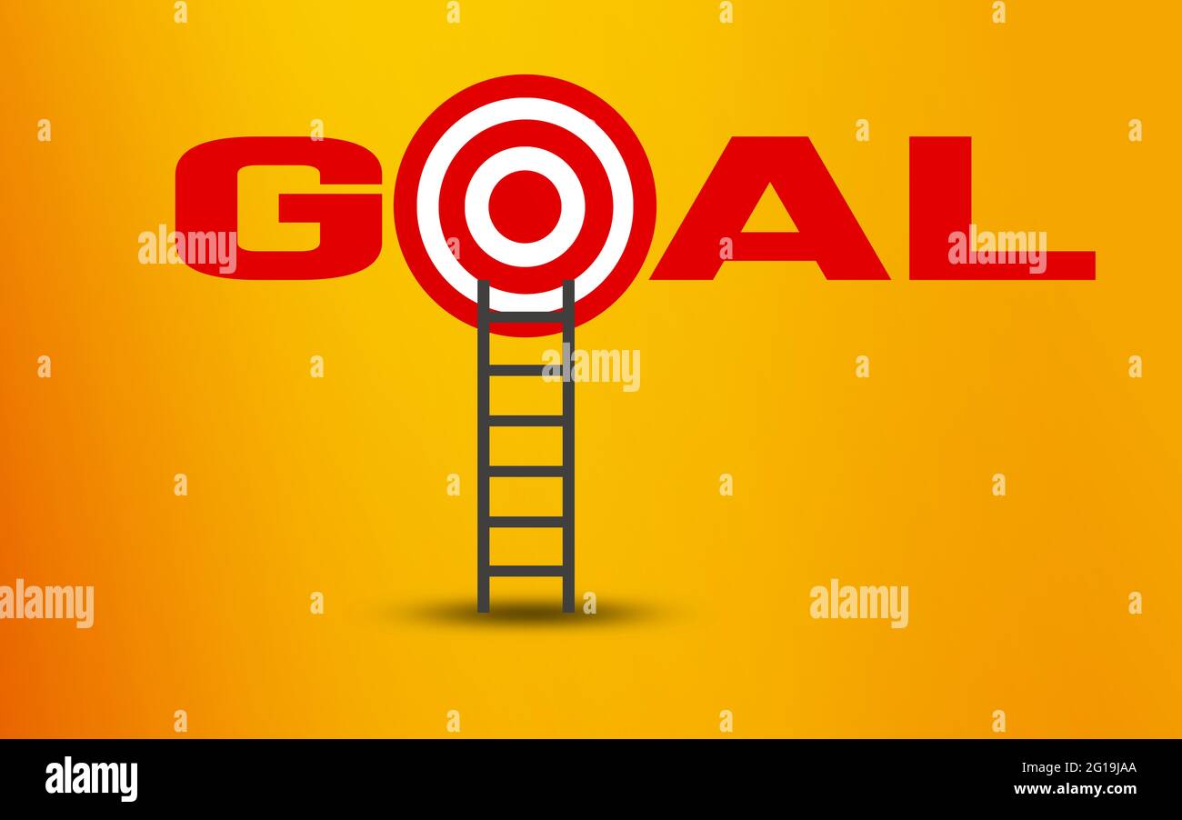 Business concept, ladder for goal, 3D rendering Stock Photo - Alamy