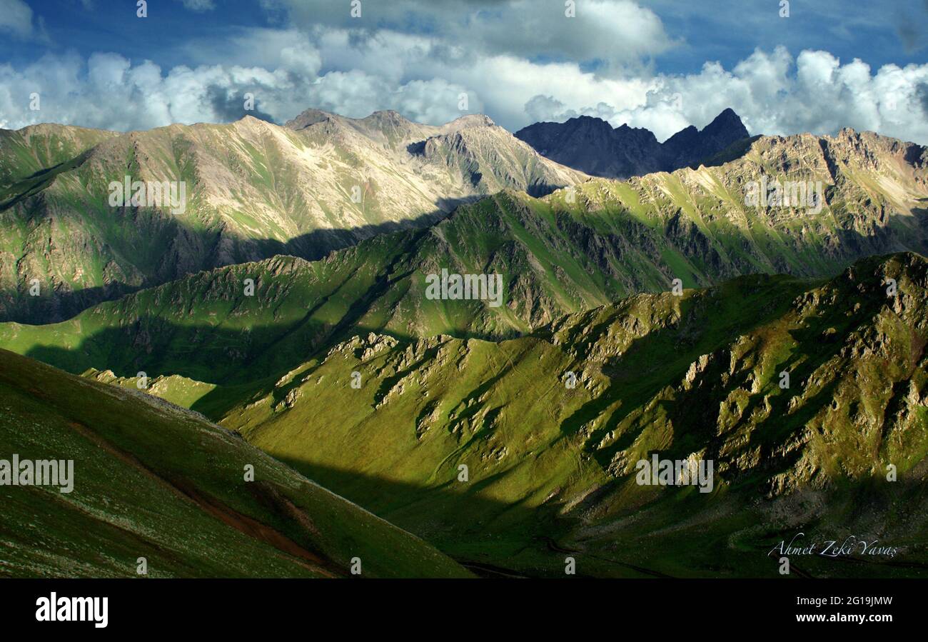 Spectacular drone shot of high resolution high mountain landscapes from ...