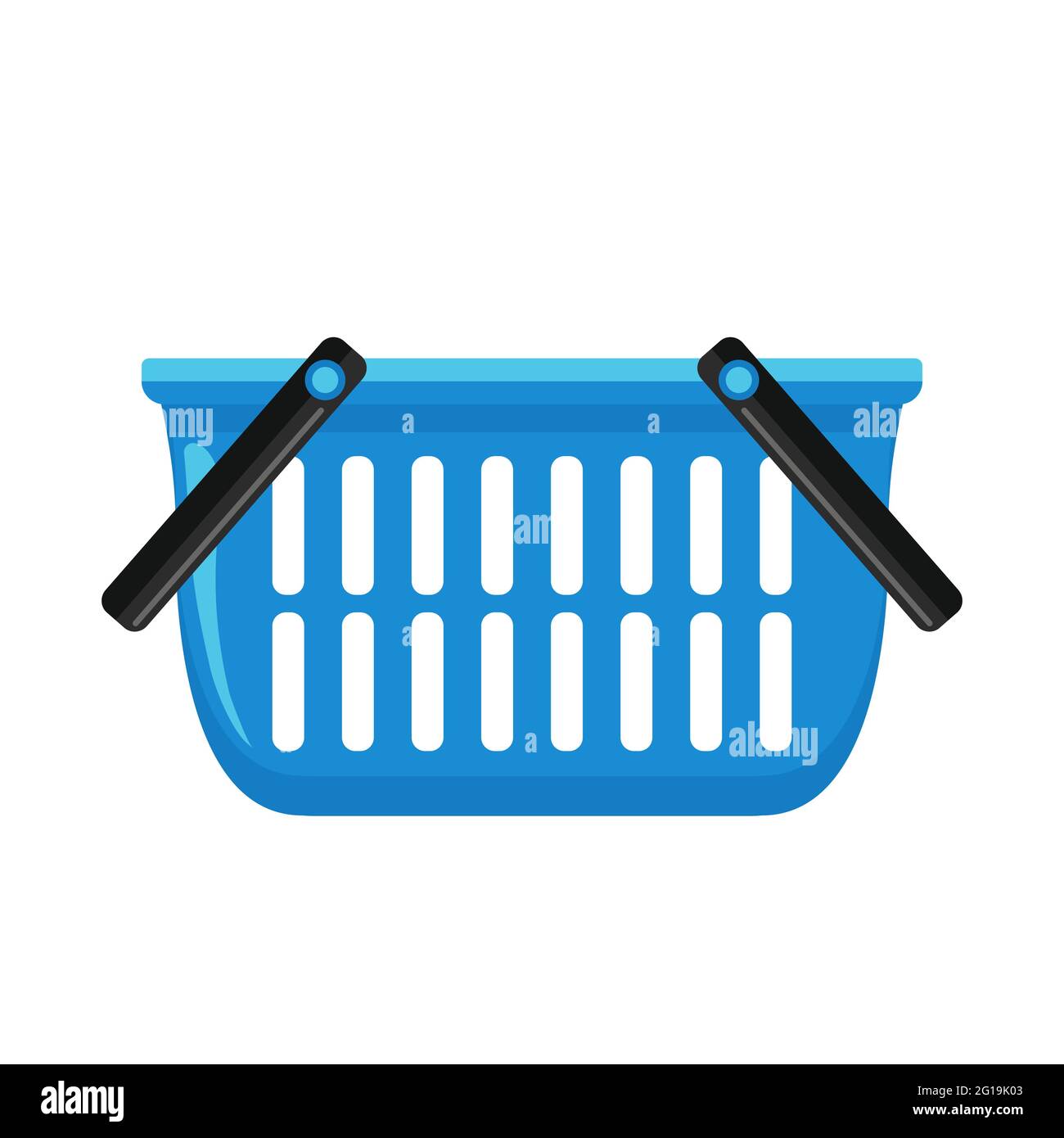 Cartoon vector illustration isolated object blue plastic shopping ...