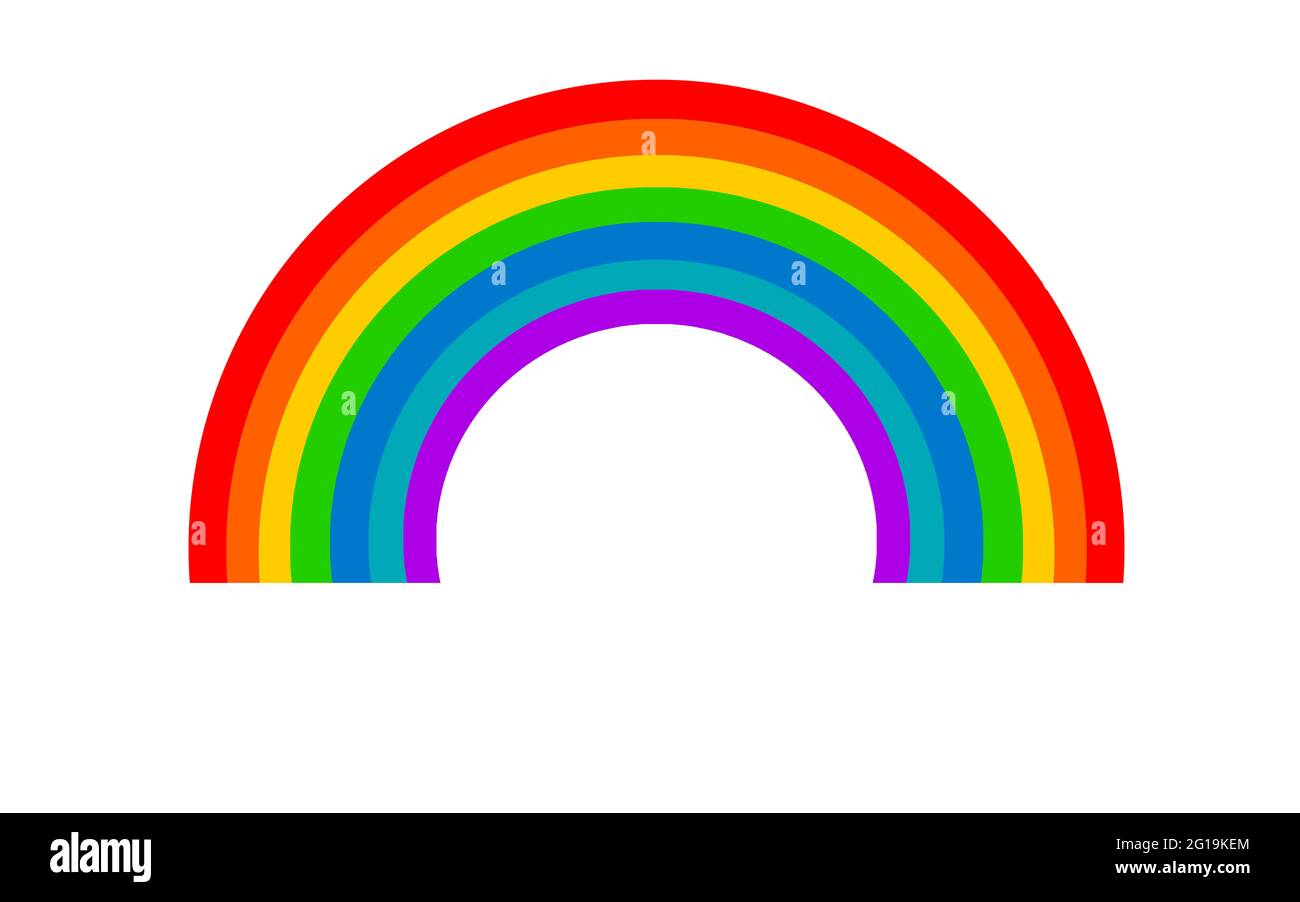 Color rainbow element isolated on white, 3D rendering Stock Photo - Alamy