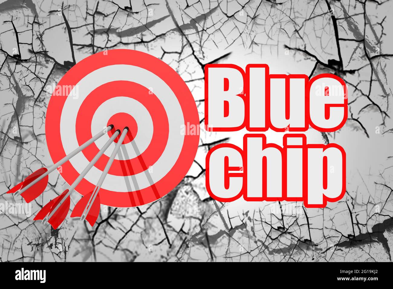 Blue chip word with red arrow and board, 3D rendering Stock Photo - Alamy