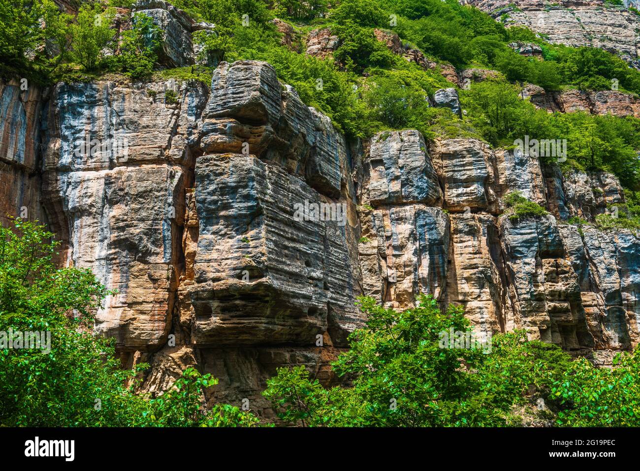 Rock layers in nature reserve Stock Photo - Alamy