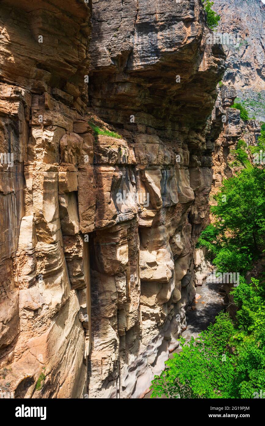Rock layers in nature reserve Stock Photo - Alamy