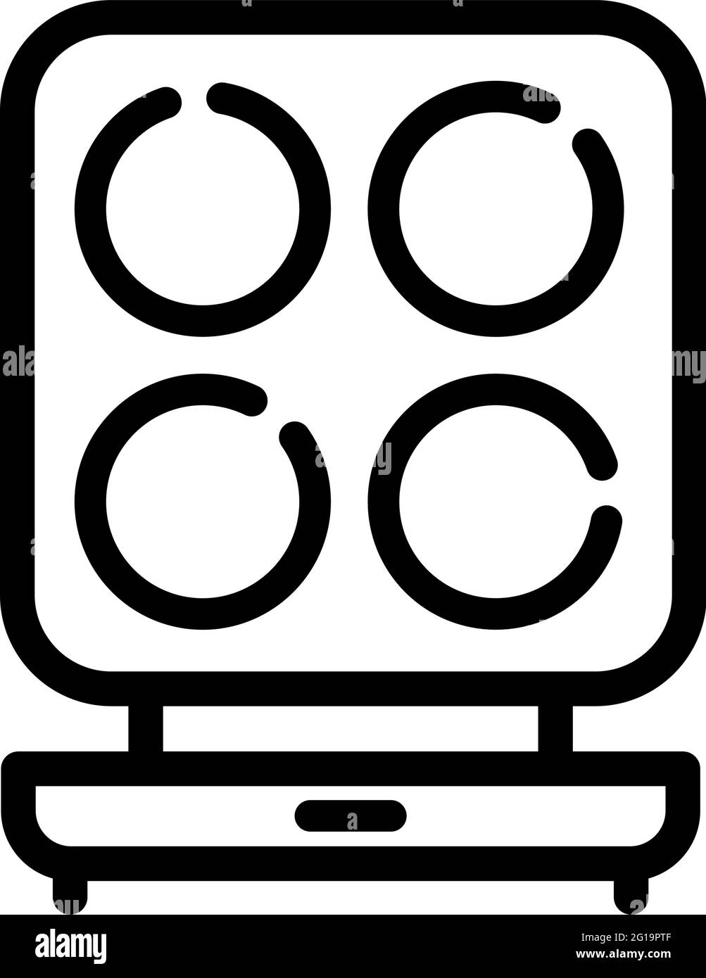 Vector waffle-iron icon. Outline kitchen waffle-iron logo for web ...