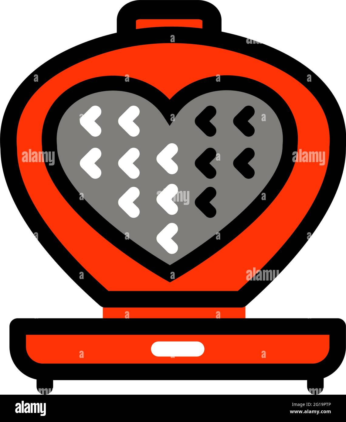 Vector waffle-iron icon. Color kitchen waffle-iron logo in simple style ...