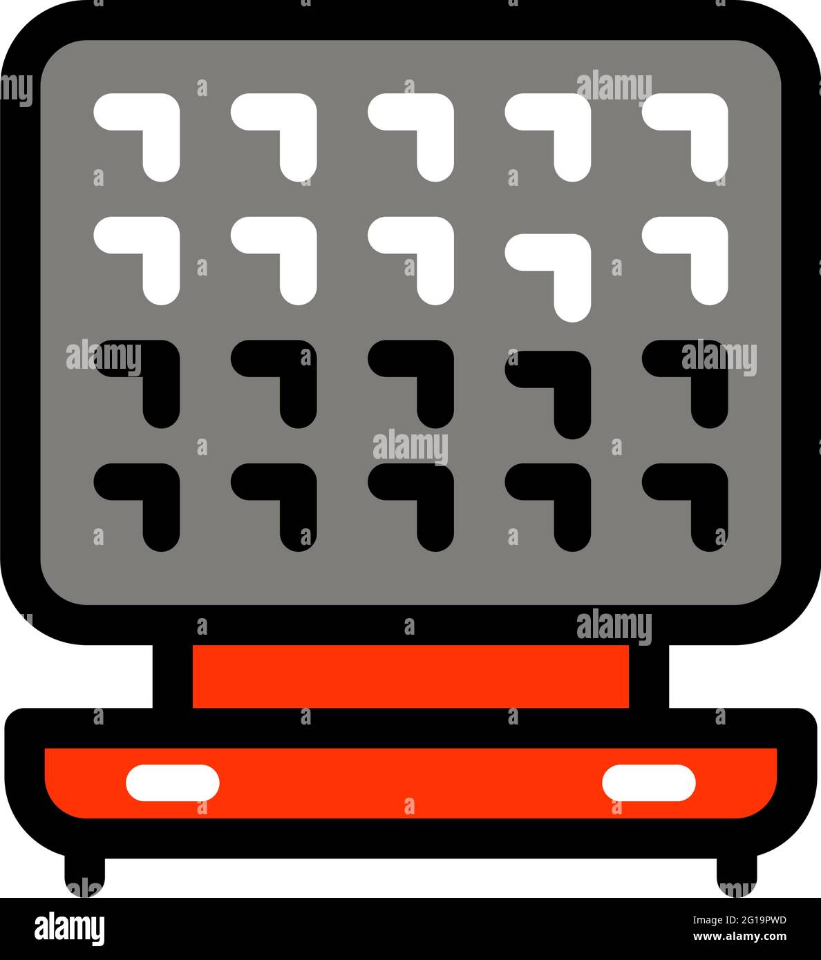 Vector waffle-iron icon. Color kitchen waffle-iron logo in simple style ...