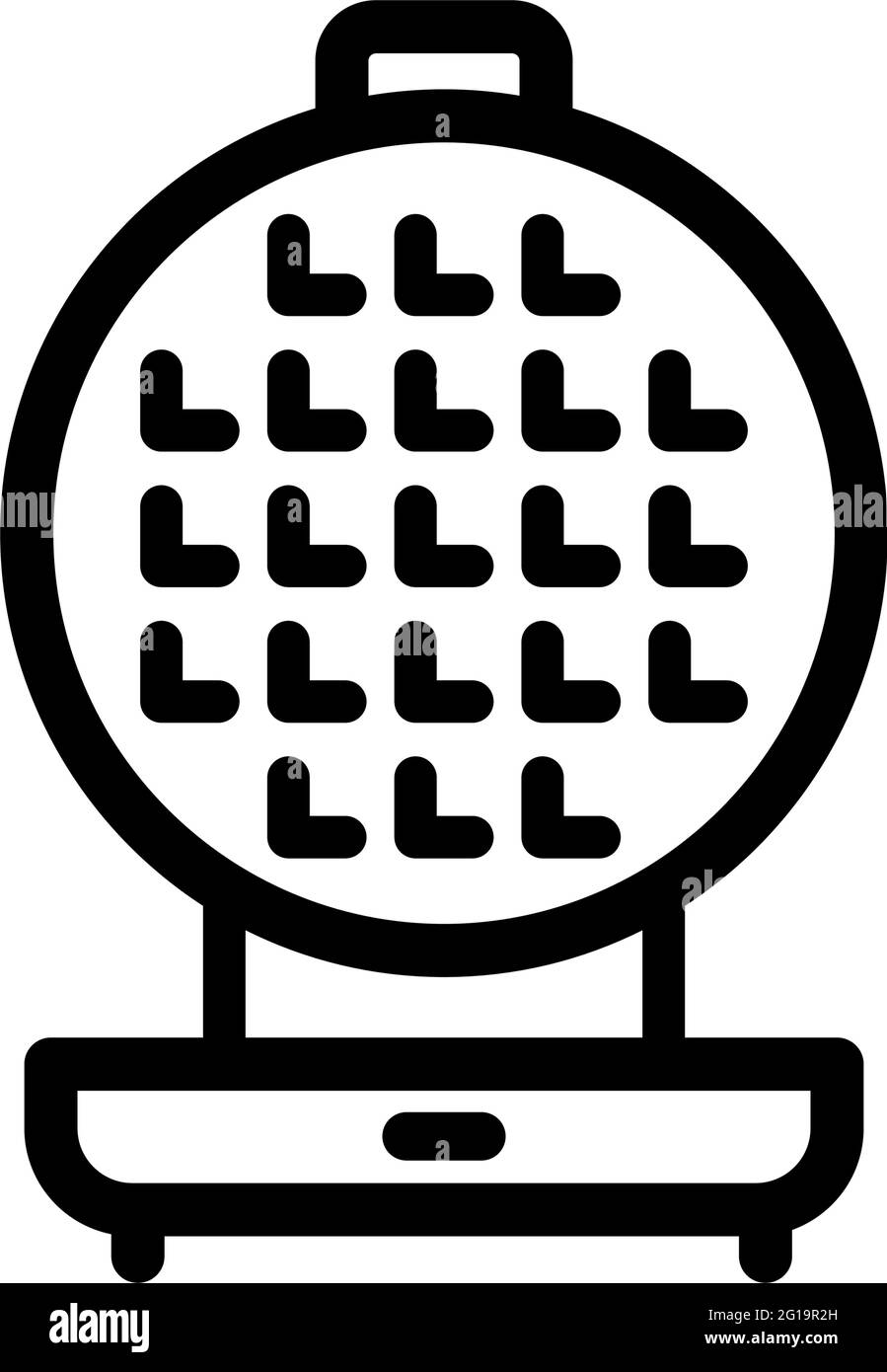 Vector waffle-iron icon. Outline kitchen waffle-iron logo for web ...