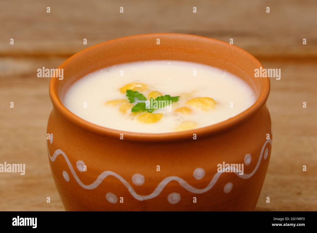 Indian style summer drink masala chach or raita made from buttermilk ...