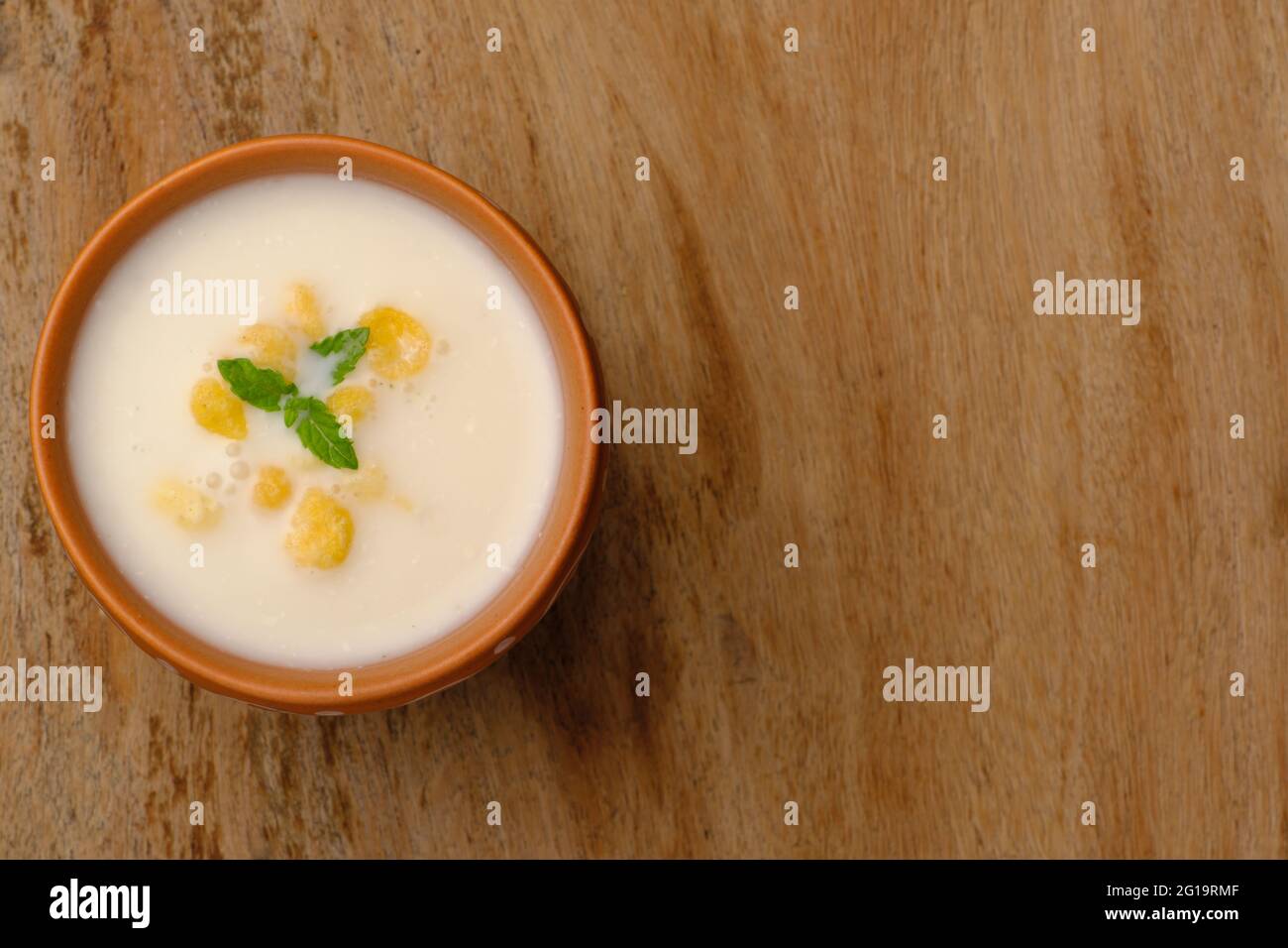 Indian style summer drink masala chach or raita made from buttermilk ...