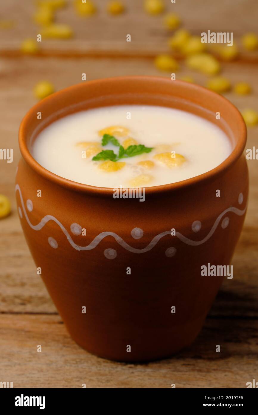 Indian style summer drink masala chach or raita made from buttermilk ...