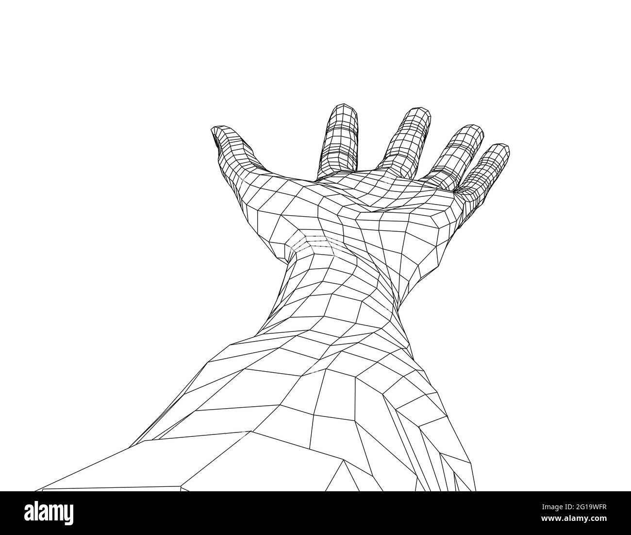 Open palm hand gesture of male hand. Vector Stock Vector Image & Art ...