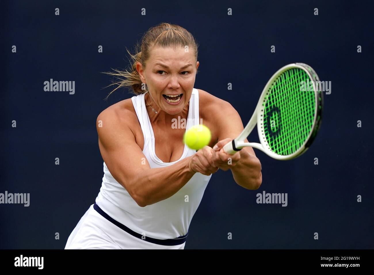 Russia's Marina Melnikova in action against USA's Katie Volynets during ...