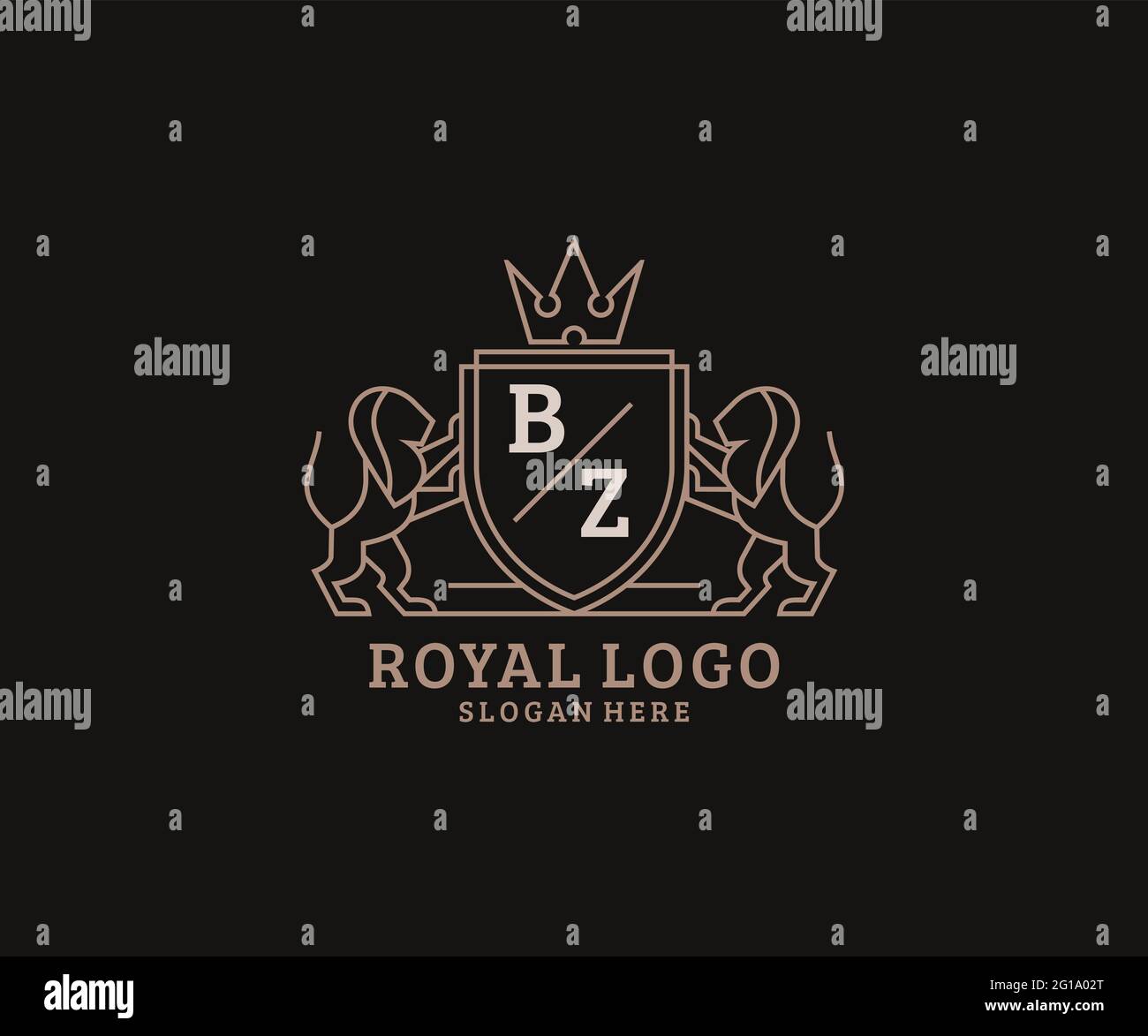 BZ Letter Lion Royal Luxury Logo template in vector art for Restaurant ...