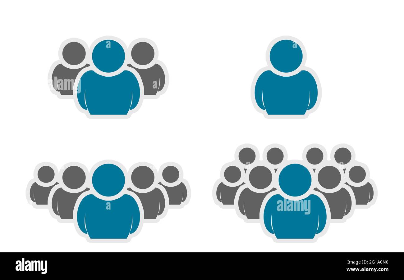People Group Icons set. Crowd people Icons, 3D rendering Stock Photo ...