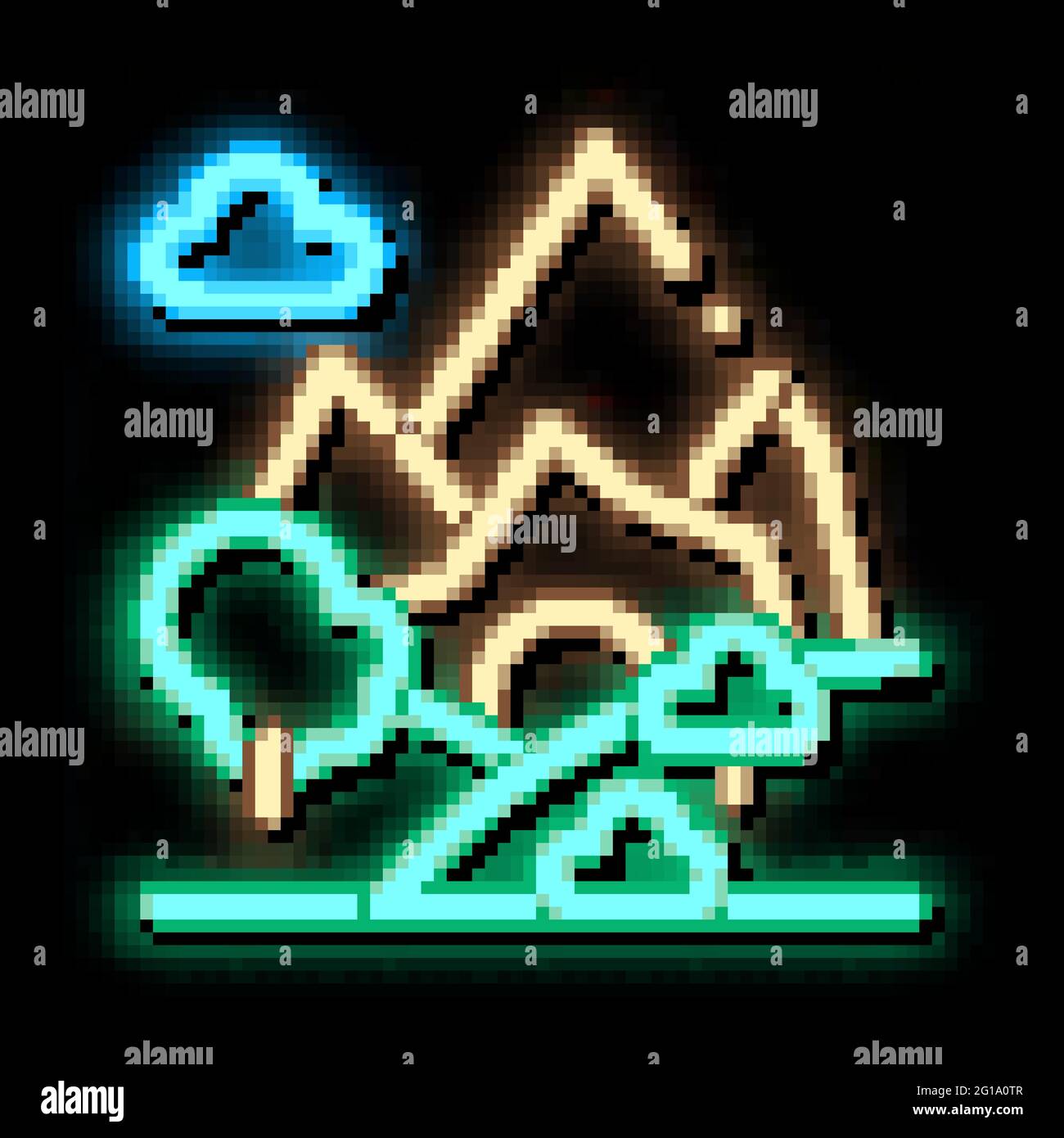 Mountain Landscape neon glow icon illustration Stock Vector Image & Art ...