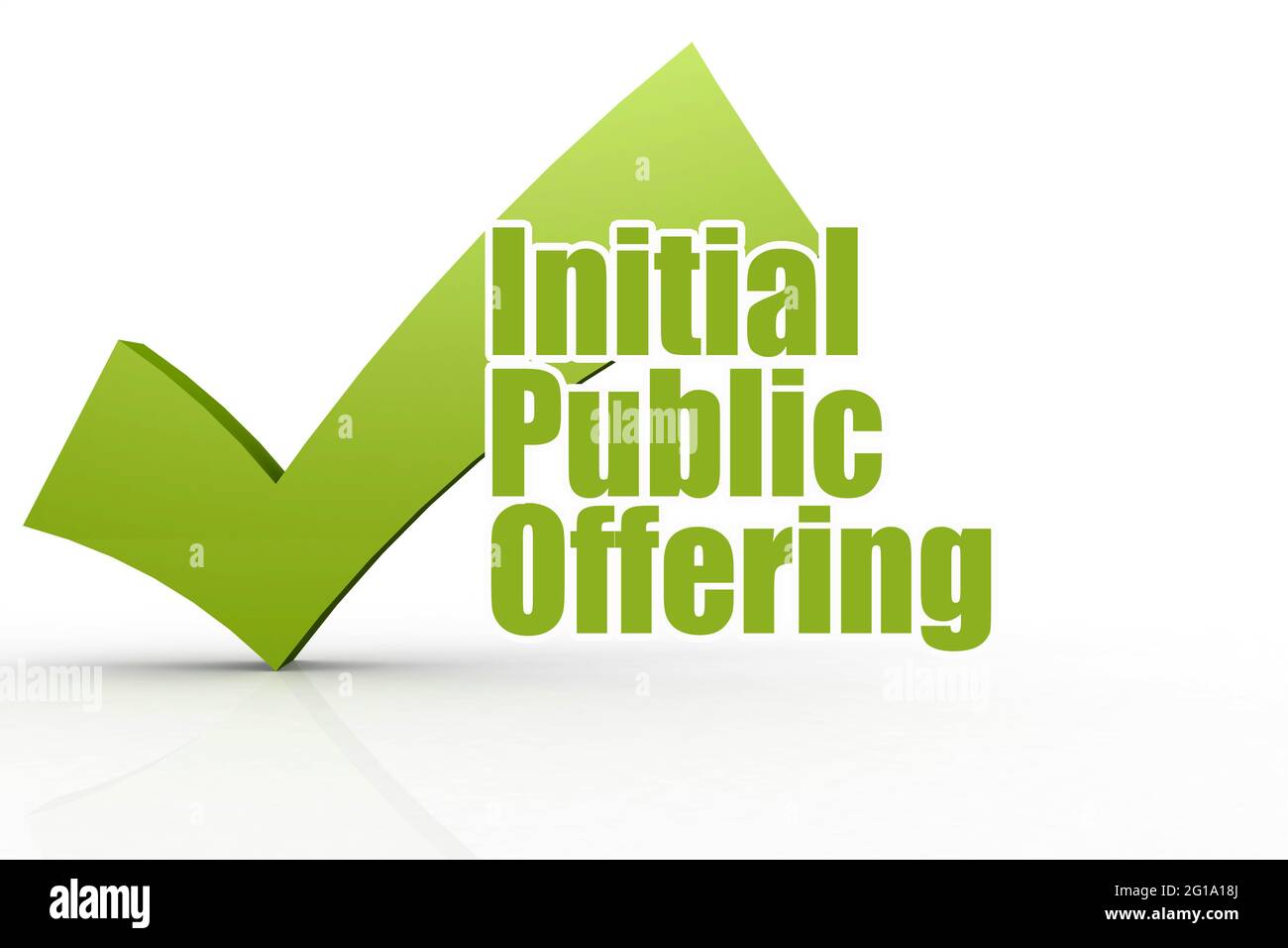 Initial Public Offering word with green checkmark, 3D rendering Stock ...