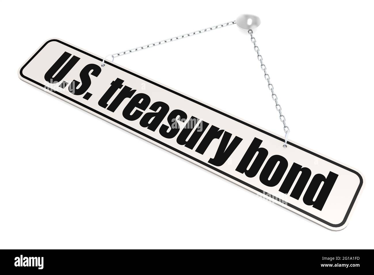 U.S. treasury bond word hang on the banner on wall, 3D rendering Stock ...